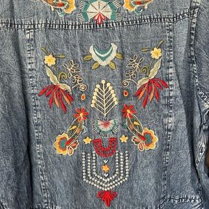 Nostalgia | Tops | Nostalgia Nwt Embroidered Denim Shirt | Poshmark